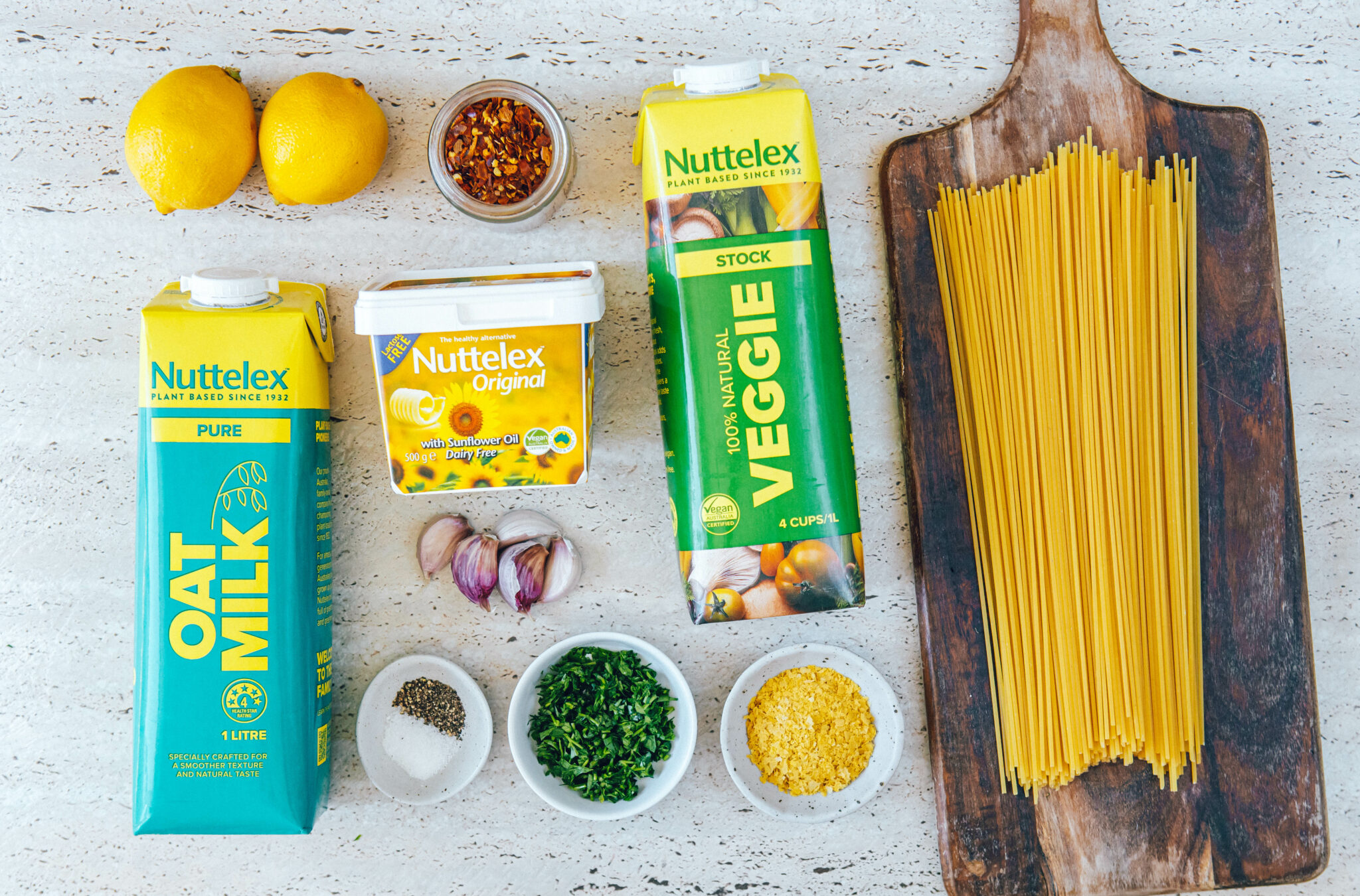 Lemon Garlic Chilli Pasta - Nuttelex